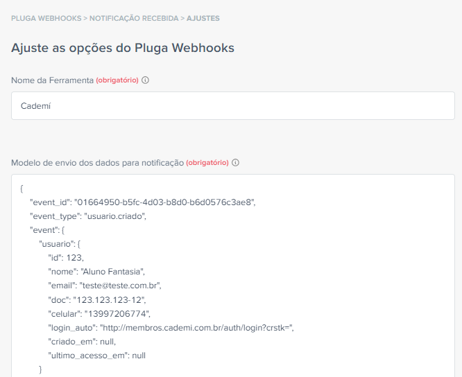Como integrar a Cademí a outras ferramentas via Pluga Webhooks ...
